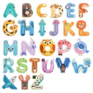 usatdd jumbo magnetic letters colorful abc alphabet animal shape toys large uppercase refrigerator fridge magnets preschool educational toy set learning spelling game for 3 4 5 year old toddler kids