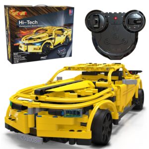 toti royal stem building toys for boys age 8-12 - 419pcs remote control car building kit for kids & adult - model car kits to build for kids 8-12 great remote control toy gift for your kids (yellow)