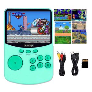 hdstore 2020 new portable retro pocket video gaming console 16bit game retro handheld video games console support nes snes mame md gba xyc q8 arcade game - green color