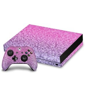 head case designs officially licensed monika strigel lavender pink art mix vinyl sticker gaming skin decal cover compatible with xbox one x console and controller bundle