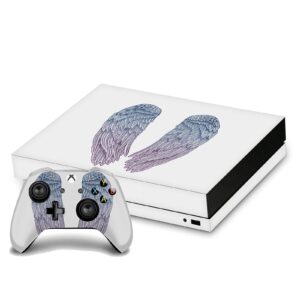 head case designs officially licensed rachel caldwell angel wings art mix vinyl sticker gaming skin decal cover compatible with xbox one x console and controller bundle