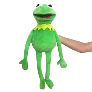 kermit frog hand puppet, kermit the frog stuffed plush toy for boys & girls, the puppet movie show soft frog doll for role play - 24 inches