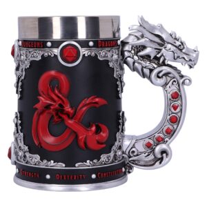 nemesis now dungeons & dragons fantasy role play die d20 tankard, polyresin, black, 1 count (pack of 1)