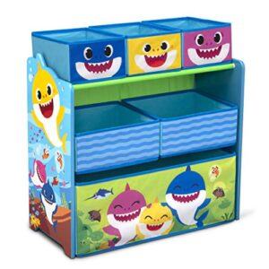 baby shark design & store 6 bin toy storage organizer by delta children