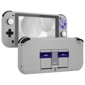 extremerate classic snes style diy replacement shell for nintendo switch lite, nsl handheld controller housing w/screen protector, custom case cover for nintendo switch lite