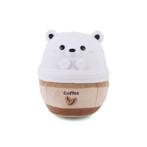 avocatt polar bear coffee plushie - 10 inches stuffed bear ice frappuccino plush stuffed animal - hug and cuddle with soft fabric and stuffing - kawaii cute japanese anime style gift