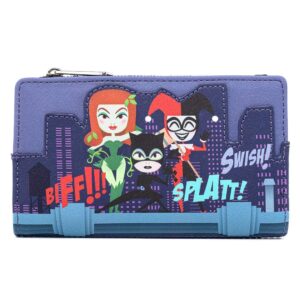 loungefly x dc comics gotham city sirens faux leather flap wallet