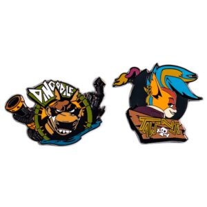 numskull ns2241 crash bandicoot-pin badge set