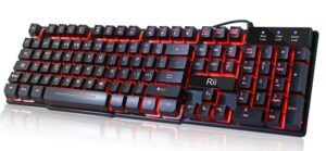 rii rk100 3 colors led backlit mechanical feeling usb wired multimedia office keyboard for working or primer gaming,office device (renewed)