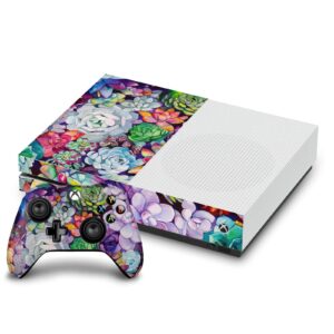 head case designs officially licensed mai autumn succulent art mix vinyl sticker gaming skin decal cover compatible with xbox one s console and controller bundle