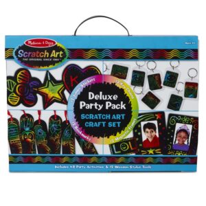 melissa & doug scratch art® deluxe party pack craft set – 12 jumbo stickers, 12 key chains, 12 bookmarks, 12 magnetic frames, 12 stylus