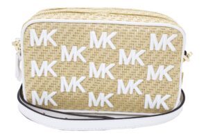 michael kors 35t0gwqc1w kenly small camera straw python capsule optic white gold hardware women's crossbody