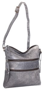 zuri leather crossbody bag (grey)