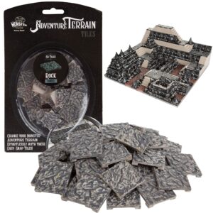 monster protectors adventure terrain- 50 piece rock tile expansion pack- hand-painted ¬ tile set- amazing tabletop terrain in minute- customize your d&d and pathfinder dungeons