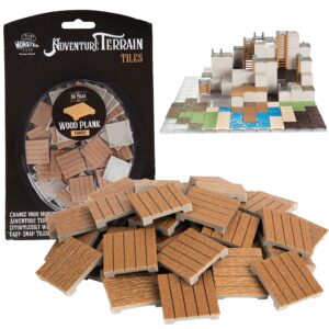 monster adventure terrain- 50pc wood plank tile expansion pack- hand-painted 1x1 - tile set- amazing tabletop terrain in minute- customize your d&d and pathfinder dungeons