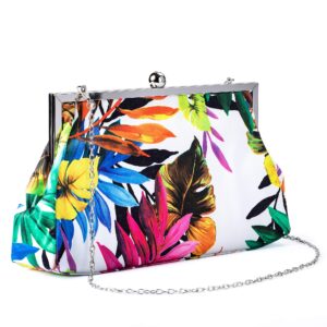 flower handbag lightweight crossbody shoulder handbag for women large clutch shoulder tote handbag printed colorful flower leaves christmas gift