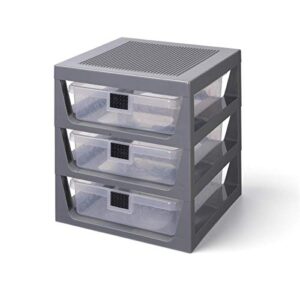 room copenhagen lego 3-drawer storage rack system, 13-2/3 x 12-3/4 x 15 in, dark grey