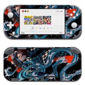 alvhntr demon slayer vinyl skin decal stickers for nintendo switch lite, anime protector wrap cover protective faceplate full set console joy-con dock (demon slayer 251)