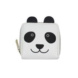 mosstyus women girls small wallet short wallet card holders clutch purse coin holder card organizer, zipper,cute panda