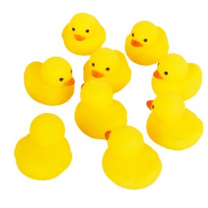 bath duck toys 10pcs mini rubber ducks squeak and float ducks baby shower toy for toddlers boys girls (2.2’’)