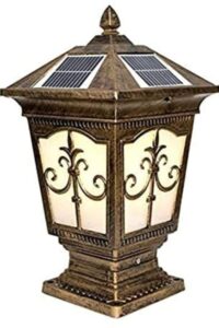 tbrand classical outdoor solar column light, large column light to show the noble identity, automatic lighting,waterproof design, suitable for patio, garden, villa, wall courtyard.