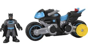 fisher-price imaginext dc super friends batman toy bat-tech batcycle vehicle & figure set for preschool pretend play kids ages 3+ years