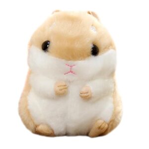 cuddly hamster soft stuffed animals cushion toy doll, 4" /10cm mouse plushie toys best birthday gifts for the children kids baby toys (khaki)