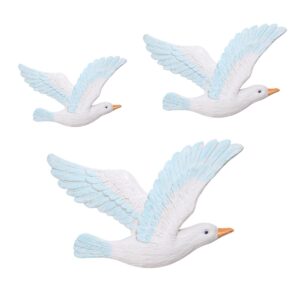 besportble 3pcs resin birds dove wall art decorations resinnautical beach seagulls ornaments for garden coastal wall sculptures decorations