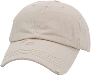 kbethos kbv-basic stn vintage washed distressed cotton dad hat baseball cap adjustable polo trucker unisex style headwear