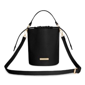 katie loxton amara womens vegan leather convertible handle bucket cross body bag black