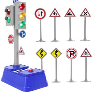 kiddie play traffic signs and crosswalk light signal toys for kids (12pcs)