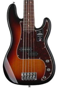 fender american professional ii 5-string precision bass, 3-color sunburst, rosewood fingerboard