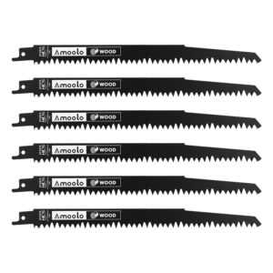 amoolo 9-1/2'' wood reciprocating saw blades, cutting sawzall pruning blades (6pcs/5tpi)