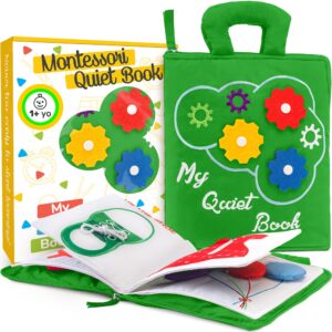 democa busy book for toddlers 1-3, quiet book montessori toy for toddlers, travel toy with 9 activities, learning kids felt toy for boys & girls, packaging may vary