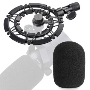 youshares sm7b shock mount with pop filter matching mic boom arm stand, compatible with shure sm7b microphone