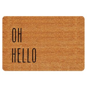 momobo funny doormat custom indoor doormat -oh hello funny front mats home and office decorative entry rug garden/kitchen/bedroom mat non-slip rubber 23.6 x15.7 inch