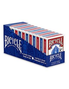 bicycle playing cards, jumbo index, 12 pack,red & blue