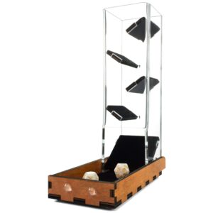 c4labs tall velvet lined dice tower - softer sound - color options (tower w/black tray)