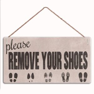 maiyuan please remove your shoes sign home decor wood sign plaque 10" x 5" hanging wall art, decorative funny sign,garden sign(qw-128)