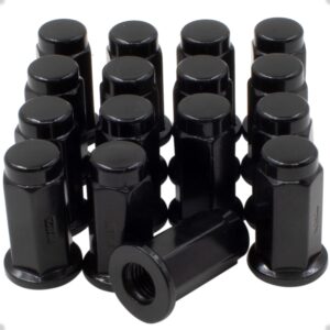 wheel accessories parts set of 16 black 10x1.25 flat seat atv & utv lug nuts 14mm hex - fits honda, suzuki, arctic cat, ktm, yamaha, can am, polaris and can am commander utv w/flat seat rims