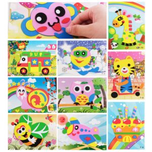 genericbrands 10pcs 3d eva foam sticker puzzle diy cartoon animal learning education toys for toddler kids art craft kits, early learning games handmade art kit for preschool toddlers boys girls.