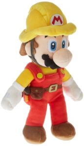 little buddy 1731 super mario maker 2 - builder mario plush, 9.5", yellow