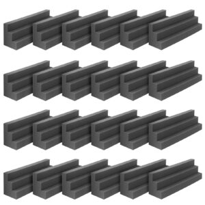 24 pack bass traps acoustic foam panels sound proof padding 12" x 3" x 3", high density studio foam for corner soundproofing foam, sound proof foam panels corner block