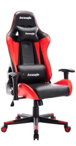 hosote ergonomic gaming chair for adults, high back racing computer gaming chair, e-sports gamer chair, big and tall video gaming chair, pu leather desk chair task chair office chair(red)