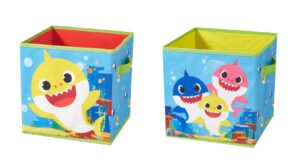 idea nuova baby shark durable storage cubes - set of 2 with handles, perfect for kids' organization