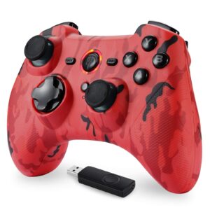 easysmx 2.4g wireless controller for ps3, pc gamepads with vibration fire button range up to 10m support steam pc ps3 android devices and tv box