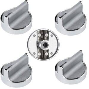 tomoon w10594481 stainless steel cooker stove control knob 5pcs for whirl.pool gas cooktop range oven wcg97us0ds00 wcg97us6ds00,replaces wpw10594481 3281332 b01kr8f5eu ap6023301