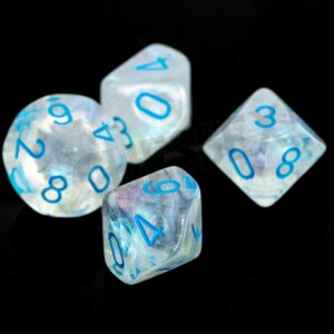 chessex borealis icicle luminary 10 x d10 dice set chx27381, medium