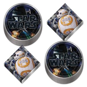 star wars party supplies - classic star wars paper dinner plates and luncheon napkins (serves 16)