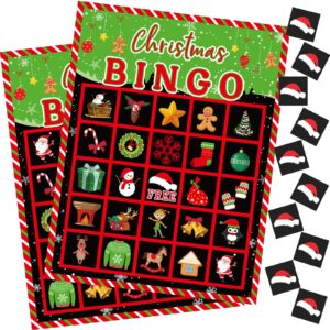 skylety christmas bingo game cards for adults 24 players holiday christmas games sets for large groups family party school classroom xmas activities